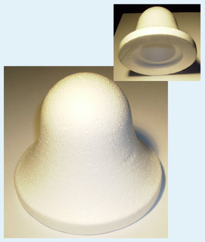 Polystyrene Stenboden Hollow Bell 90mm - Polly's Beads